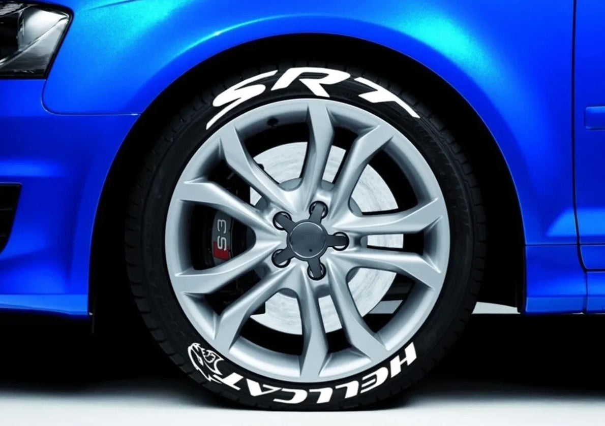 Dodge Hellcat SRT Tire Lettering Tyre Sticker fits to 16"-22" Permanen ...